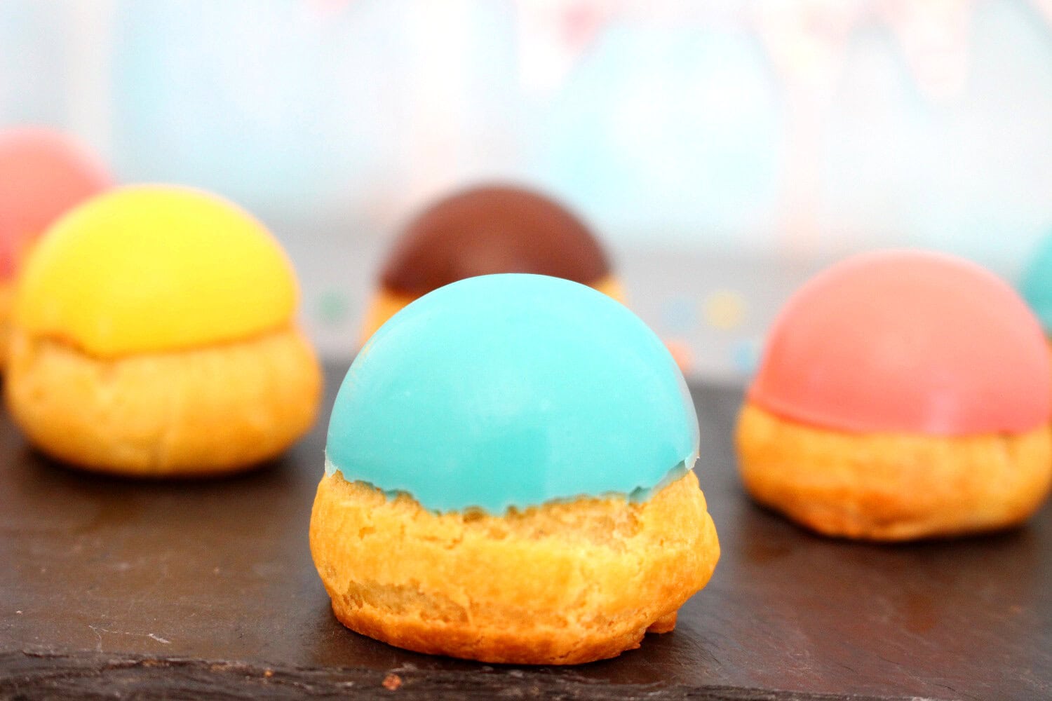 Profiteroles de colores -- Recetas fáciles para niños